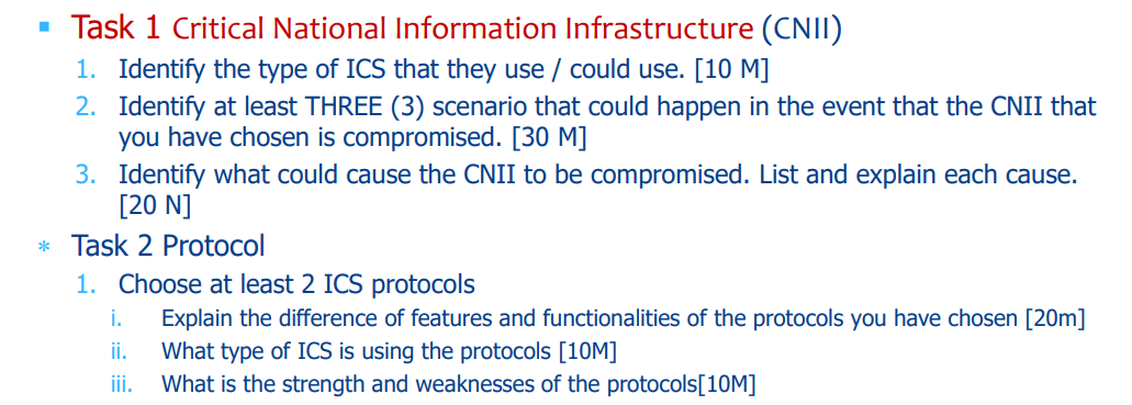 [Solved]: Security of Critical Infrastructure - Task 1 Cr