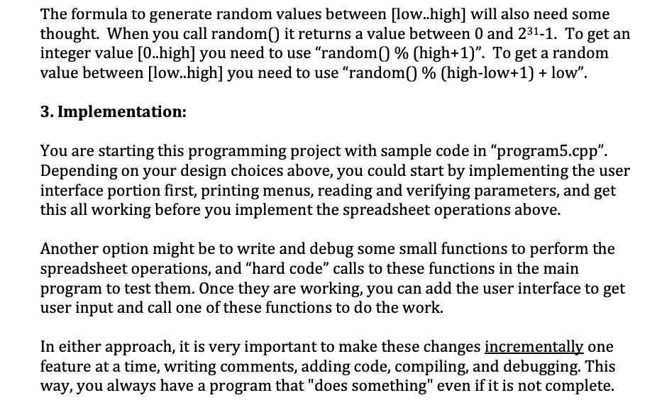 Solved PLEASE HELP The primary goal of this programming | Chegg.com