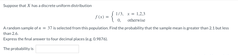 Solved Suppose that X has a discrete uniform distribution | Chegg.com