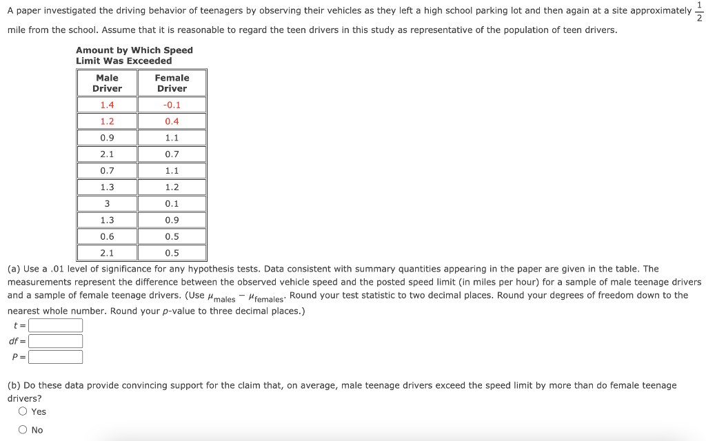 Solved A paper investigated the driving behavior of | Chegg.com