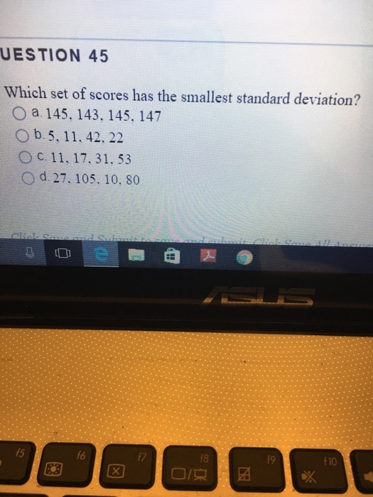 Solved Which set of scores has the smallest standard | Chegg.com