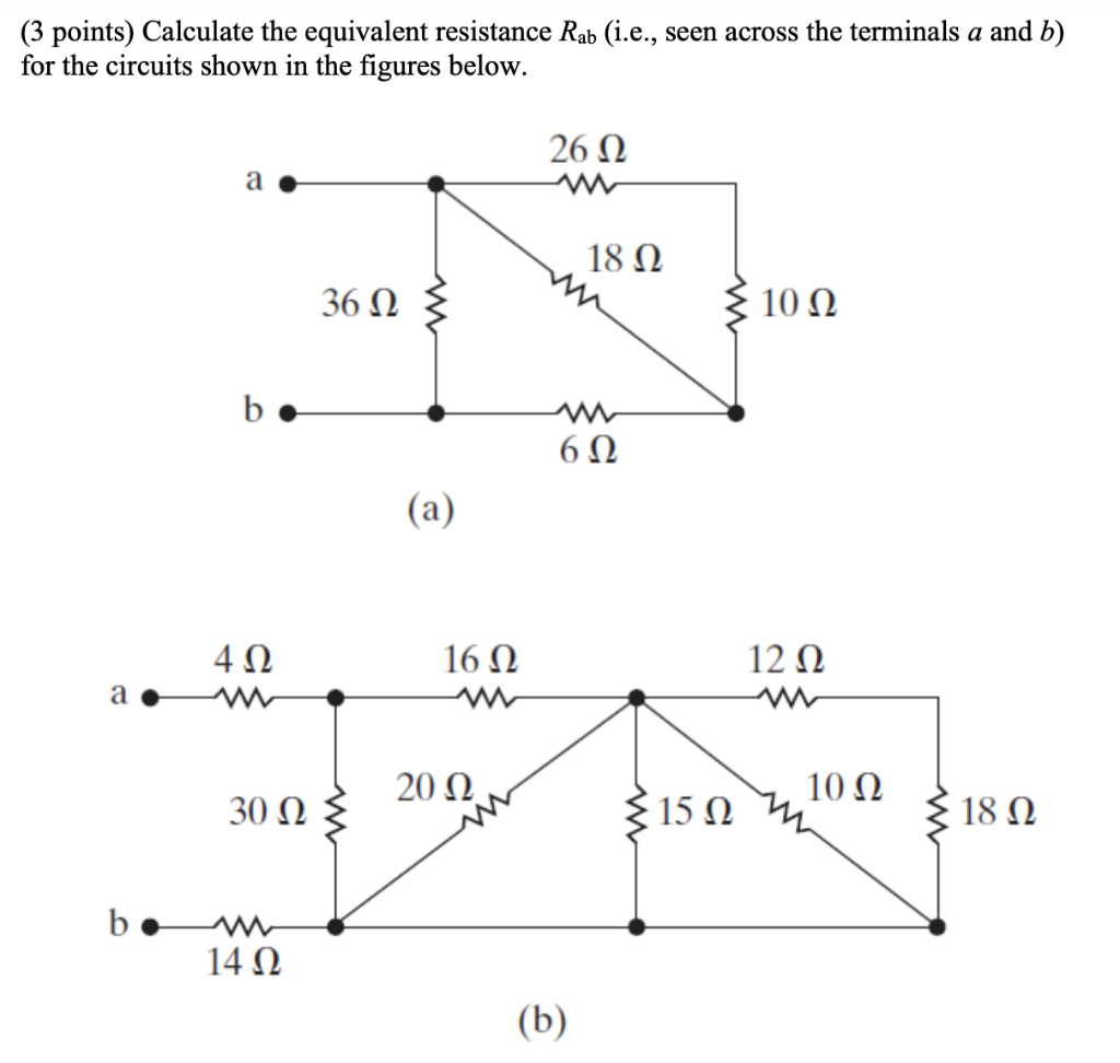 Solved (3 points) Calculate the equivalent resistance Rab | Chegg.com