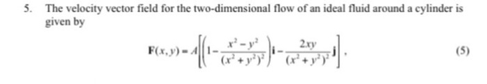 Solved 5. The velocity vector field for the two-dimensional | Chegg.com