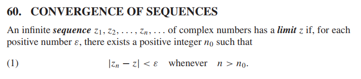 Solved Use definition (1), Sec. 60, of limits of sequences | Chegg.com