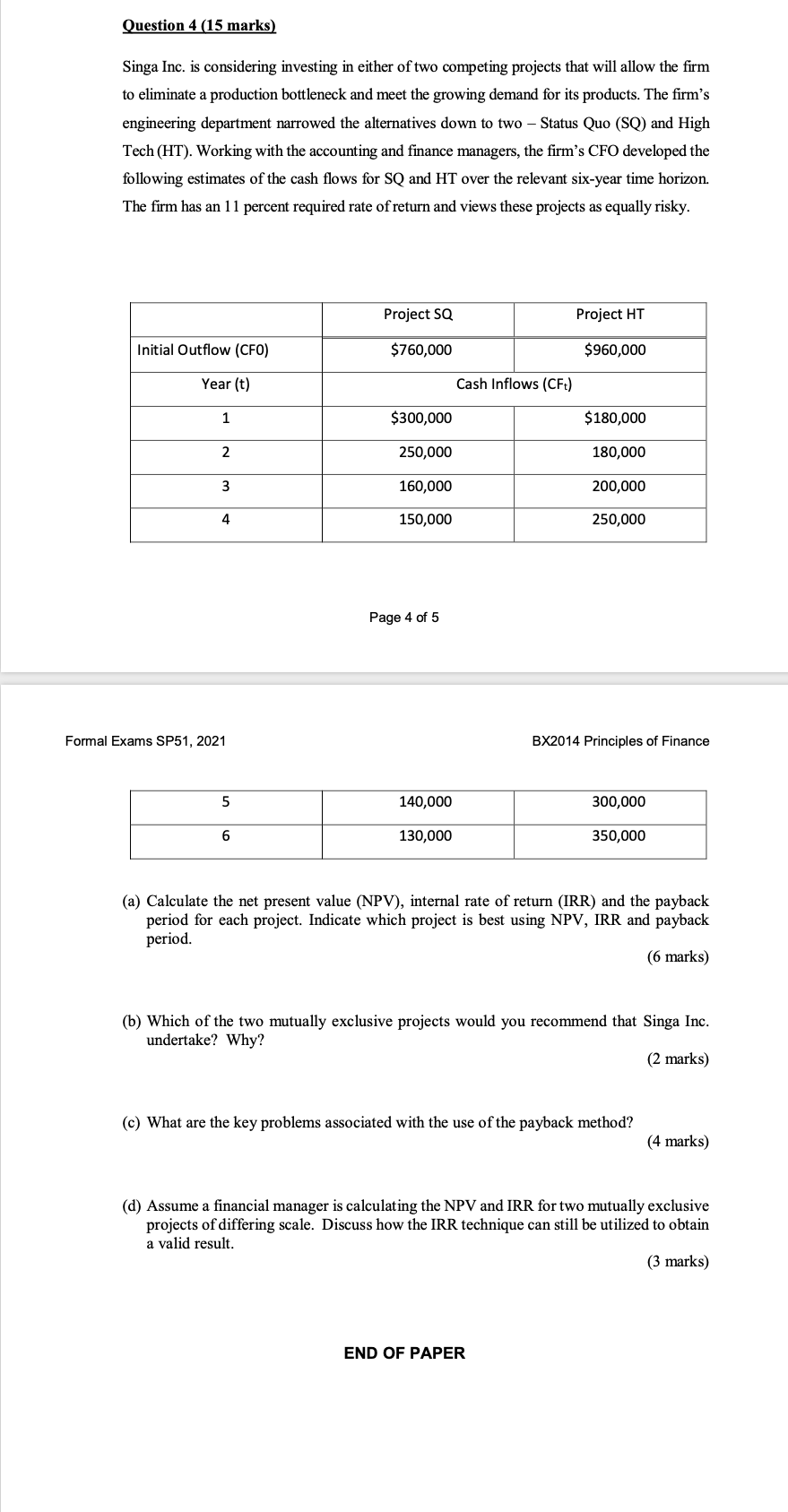 Solved c (a) Calculate the net present value (NPV), | Chegg.com