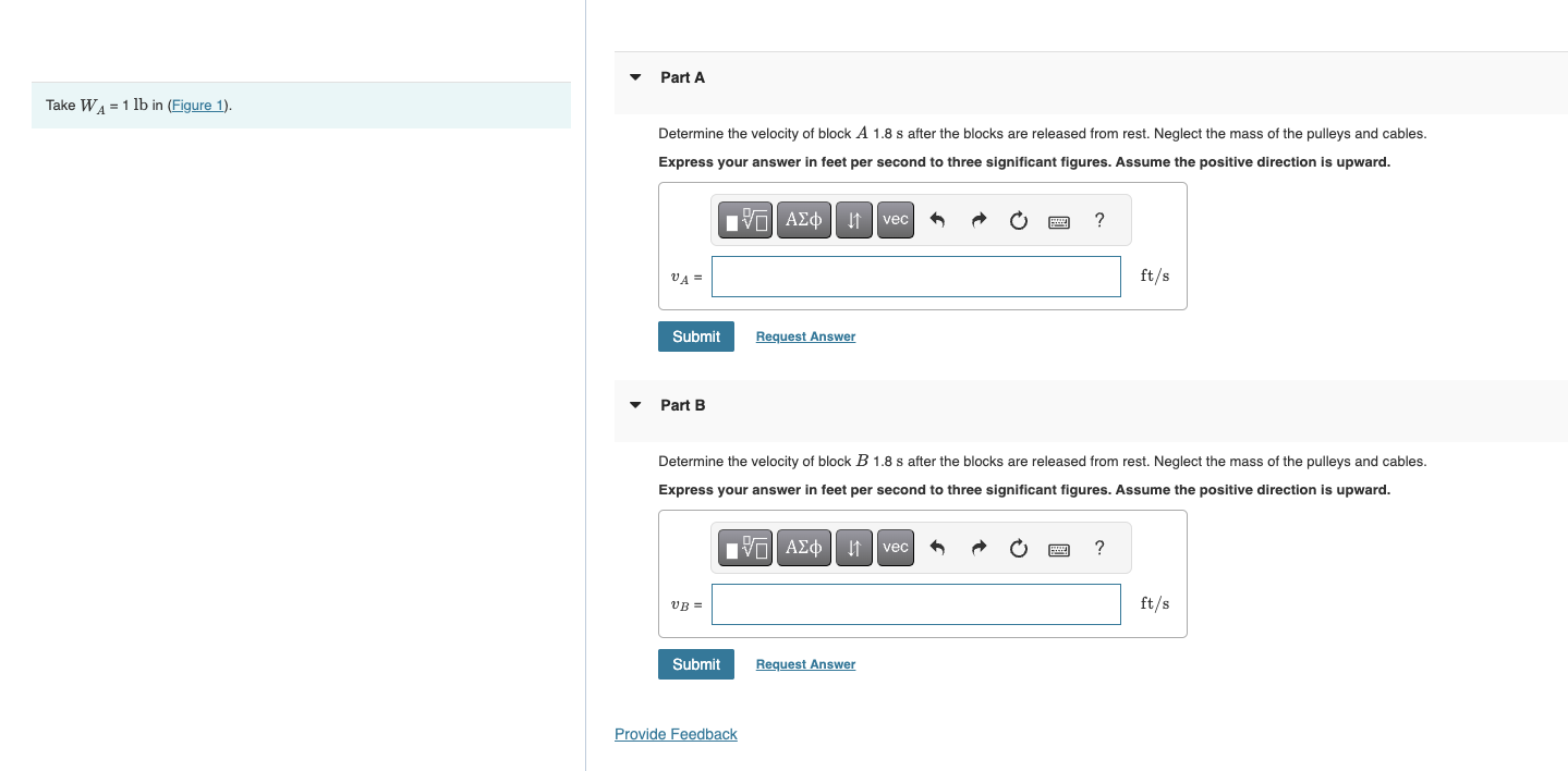 Solved Take WA=1lb ﻿in (Figure 1). ﻿FigurePart ADetermine | Chegg.com