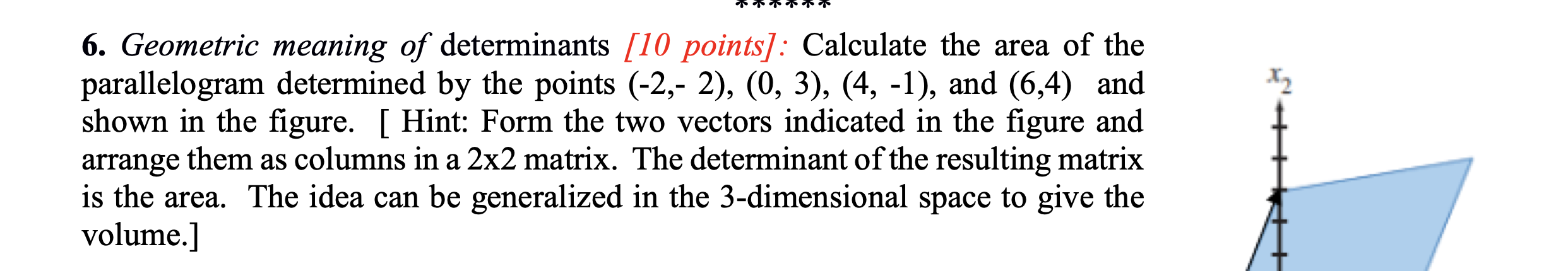 Solved 12 6. Geometric meaning of determinants (10 points]: | Chegg.com