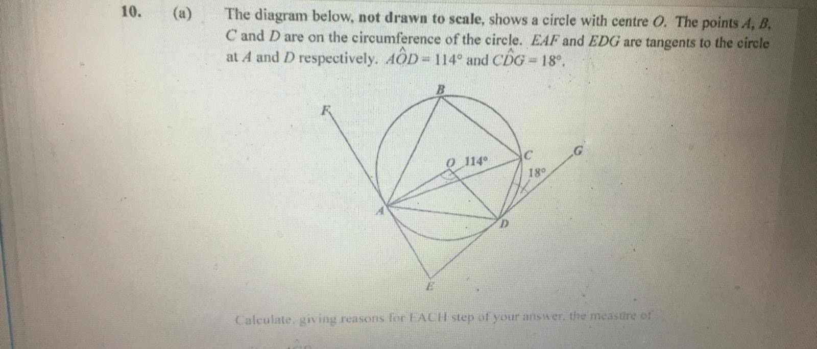 Solved Determine the magnitudes of angles ACD, AED, OAC and | Chegg.com