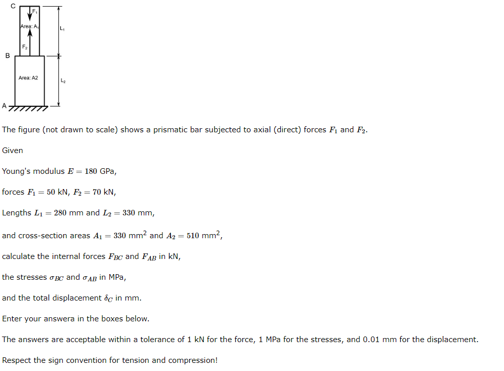 Solved C B Area: A₁ Area: A2 L₂ The figure (not drawn to | Chegg.com