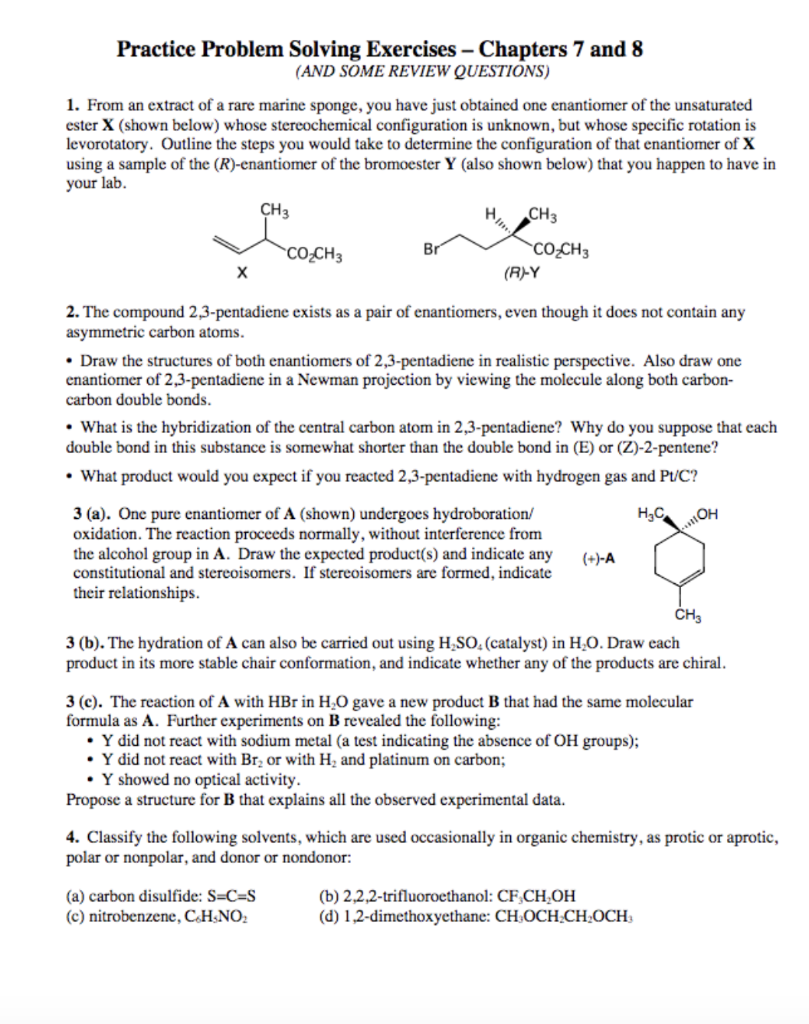 Practice Problem Solving Exercises - Chapters 7 and 8 | Chegg.com