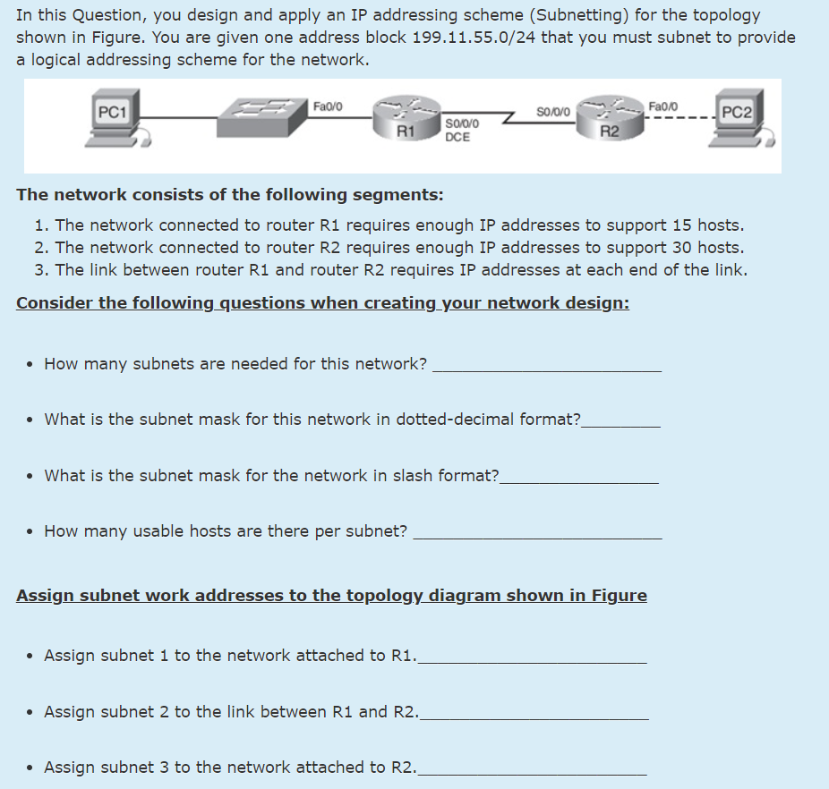 Solved In this Question, you design and apply an IP | Chegg.com