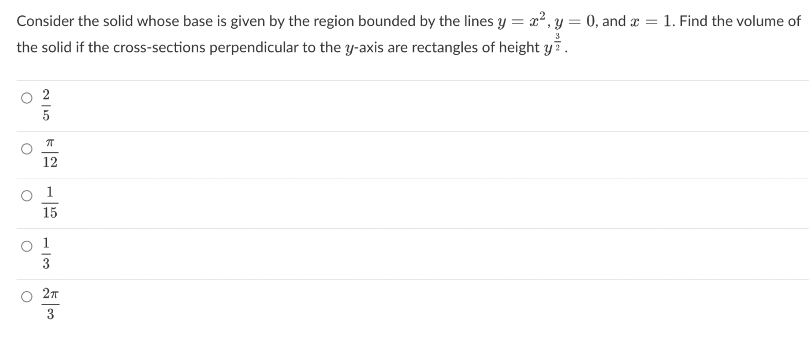 Solved Consider the solid whose base is given by the region | Chegg.com