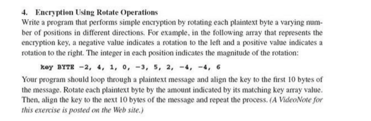Solved 4 Encryption Using Rotate Operations Write A Program 1283