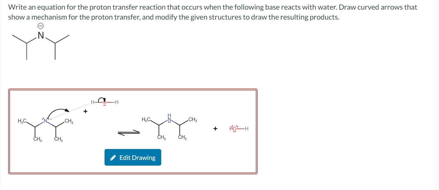 Solved Write An Equation For The Proton Transfer Reaction
