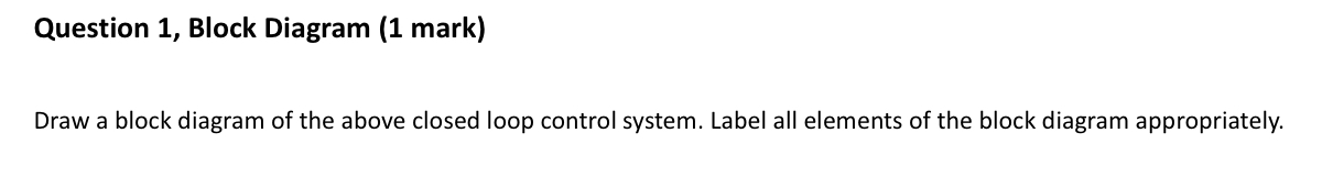 Solved Question 1, Block Diagram (1 mark) Draw a block | Chegg.com
