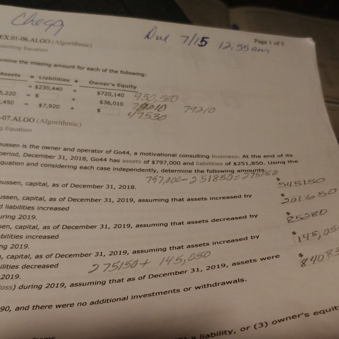 Solved EX.01-06.ALGO Algorithmic) Page 1 ot 5 ounting | Chegg.com