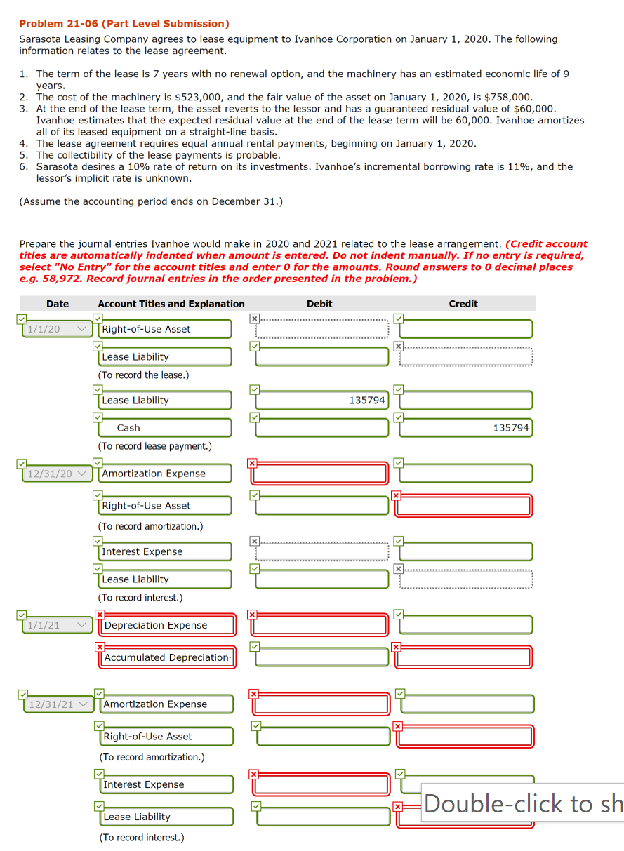 Solved Problem 21-06 (Part Level Submission) Sarasota | Chegg.com