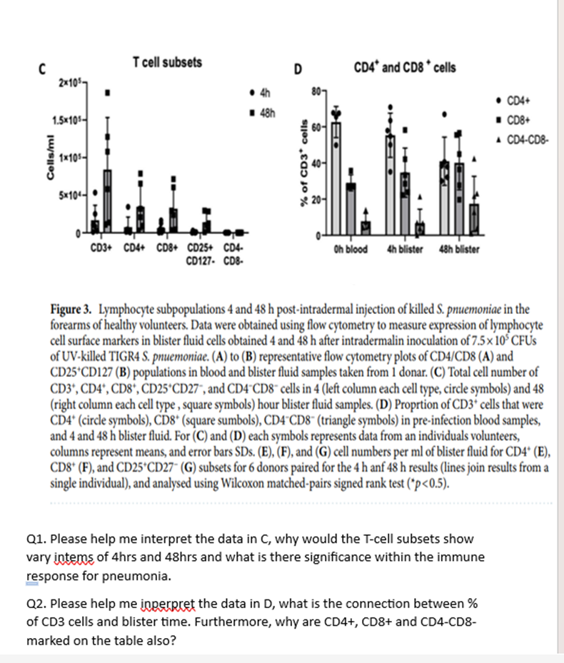 Solved Figure 3. Lymphocyte subpopulations 4 and 48 h | Chegg.com
