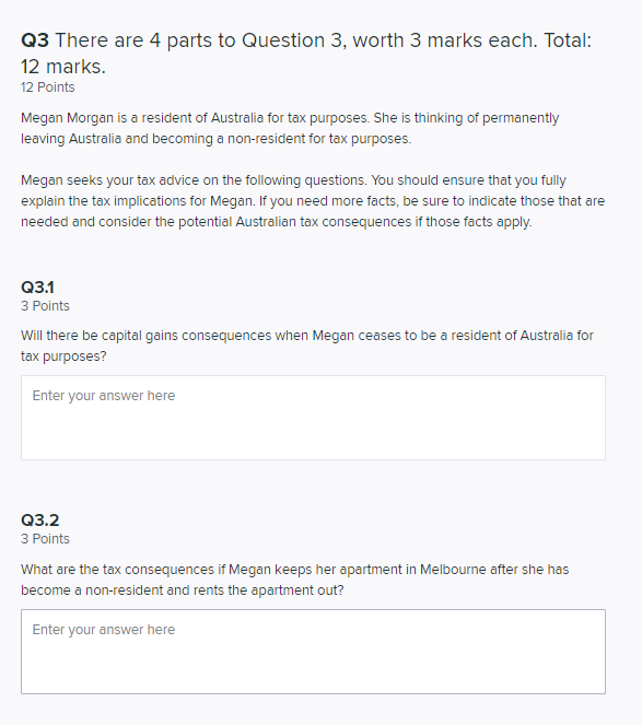 Solved Q3 There are 4 parts to Question 3, worth 3 marks | Chegg.com