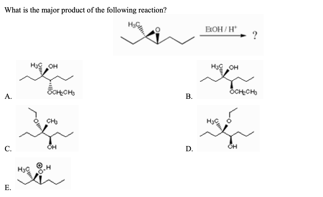 Solved What is the major product of the following reaction? | Chegg.com