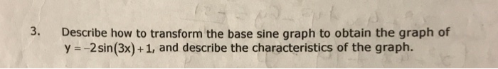 Solved 3. Describe how to transform the base sine graph to | Chegg.com