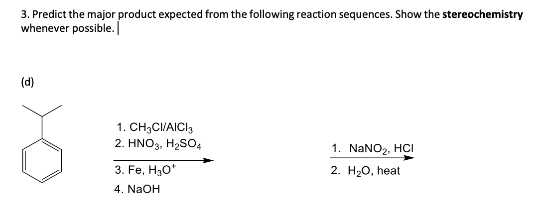 Solved Predict the major product expected from the following | Chegg.com