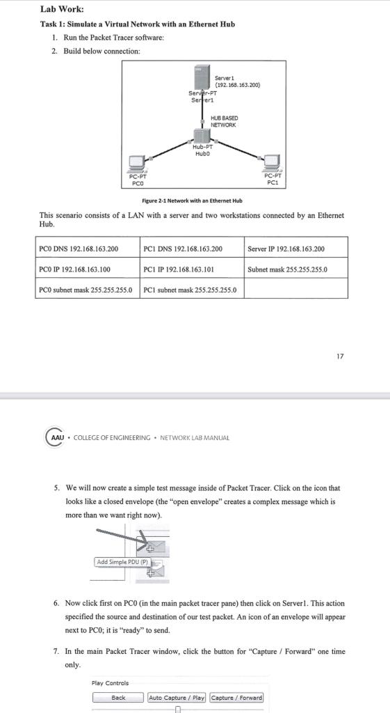 Solved Lab Work: Task 1: Simulate a Virtual Network with an | Chegg.com