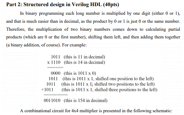 Solved Part 2: Structured design in Verilog HDL (40pts) In | Chegg.com