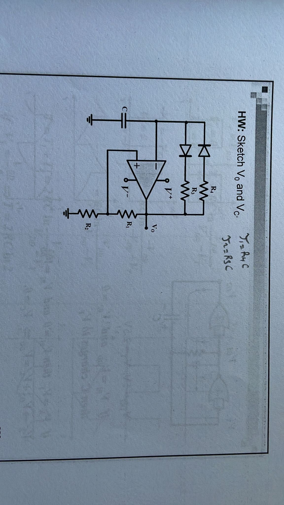 Solved HW: Sketch V0 and Vc.Y1=R4c J2=R3C | Chegg.com Solved HW: Sketch V0 and Vc.Y1=R4c J2=R3C | Chegg.com