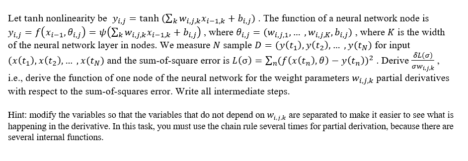 Solved Let tanh nonlinearity be | Chegg.com