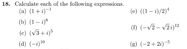 Solved 18. Calculate each of the following expressions. (a) | Chegg.com