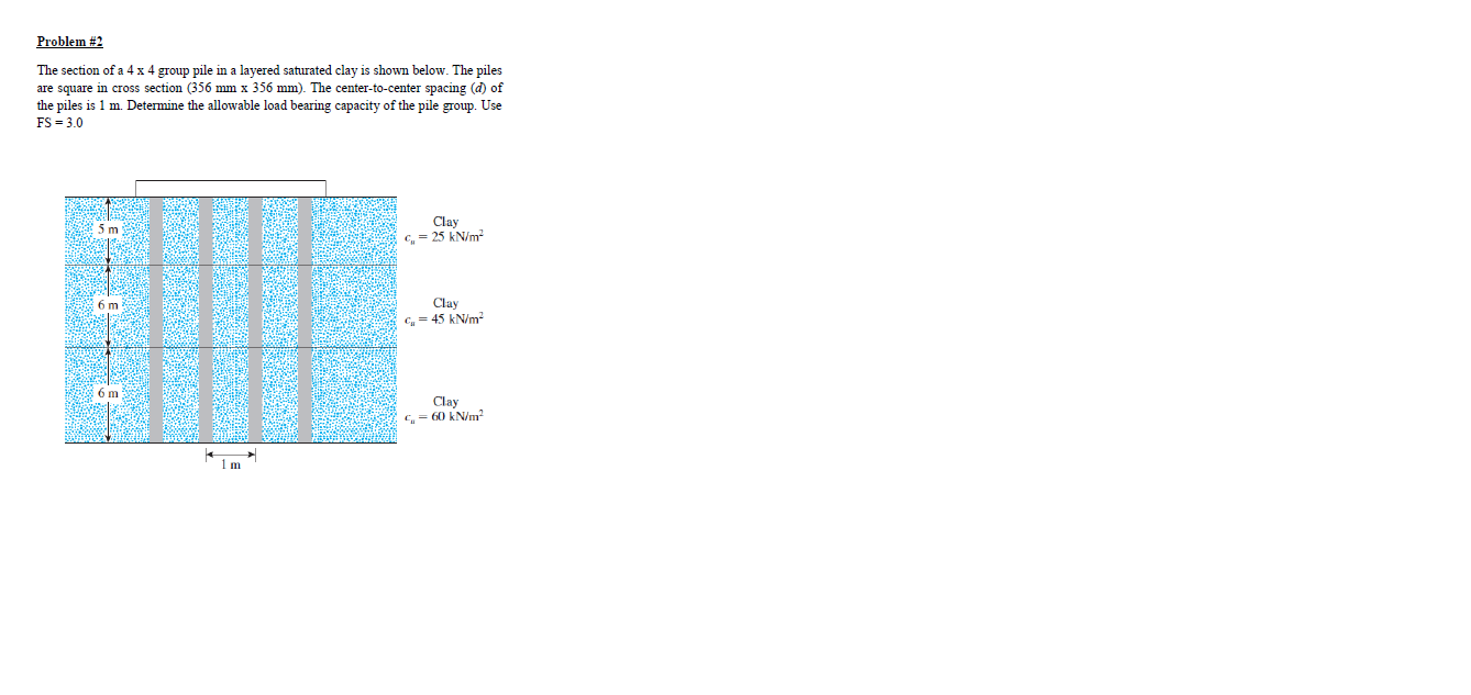 Solved Problem #2 The section of a 4 x 4 group pile in a | Chegg.com