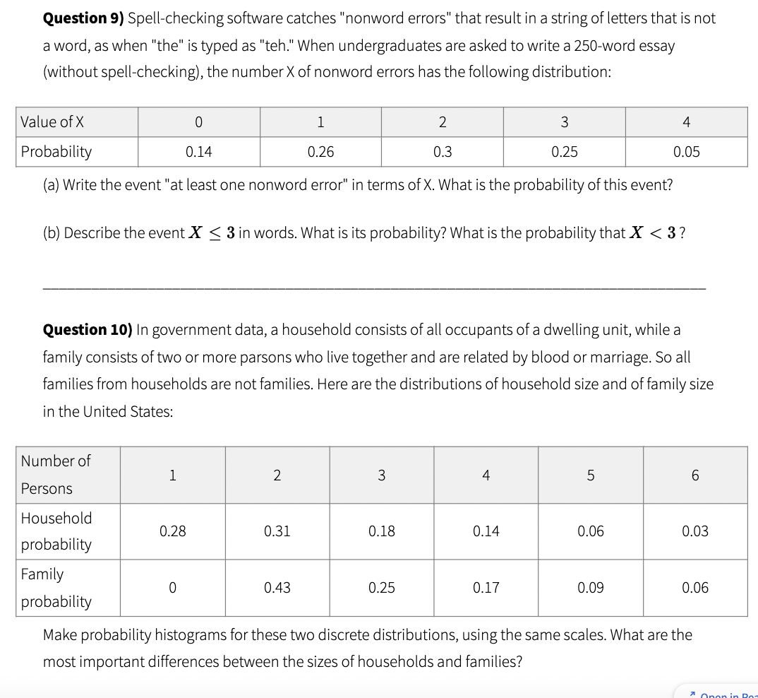 Solved Question 9) Spell-checking software catches "nonword | Chegg.com