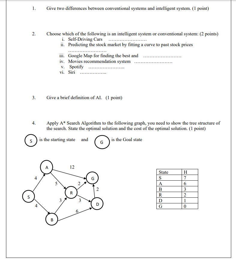 Solved 1. Give two differences between conventional systems | Chegg.com