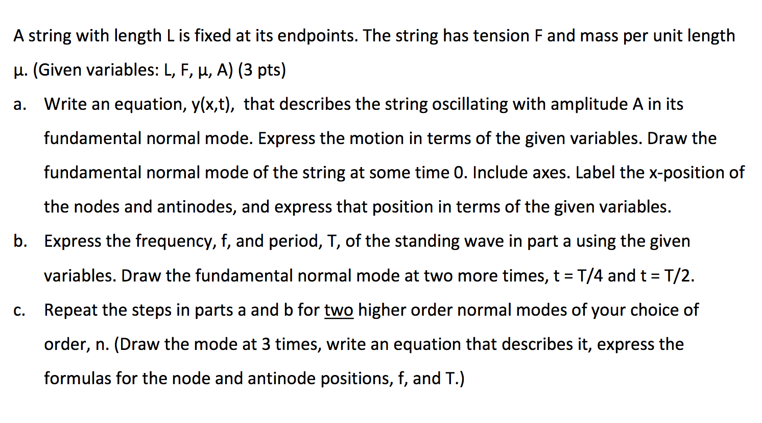Solved A string with length L is fixed at its endpoints. The | Chegg.com