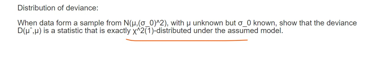 Solved Distribution of deviance: When data form a sample | Chegg.com