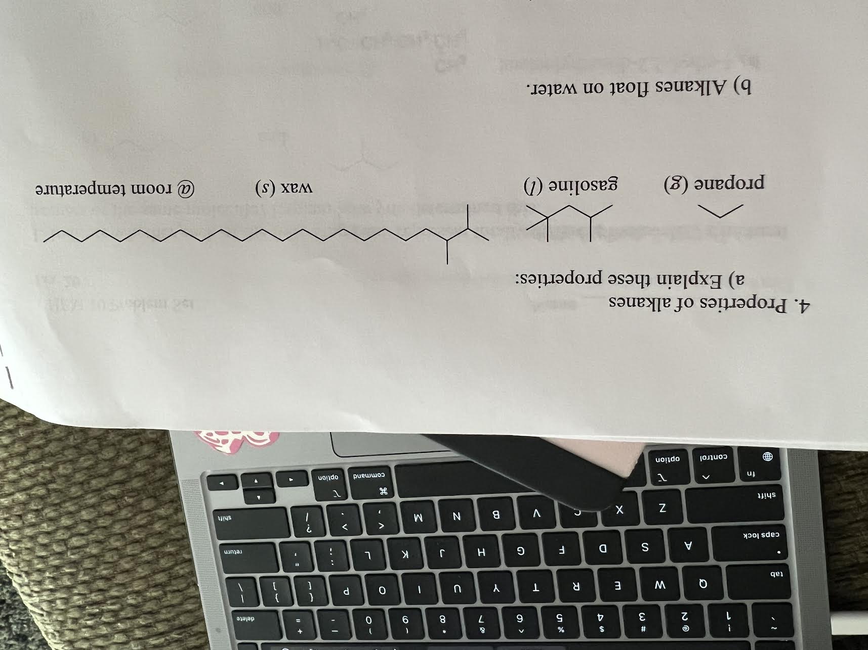 Solved 4. Properties of alkanes a) Explain these properties: | Chegg.com
