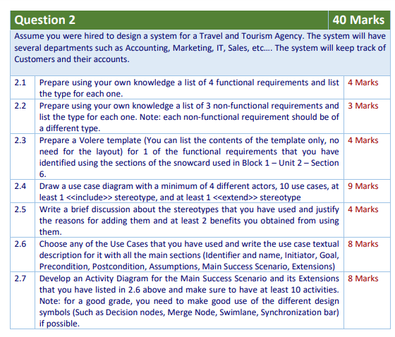 Solved Question 2 40 Marks Assume you were hired to design a | Chegg.com