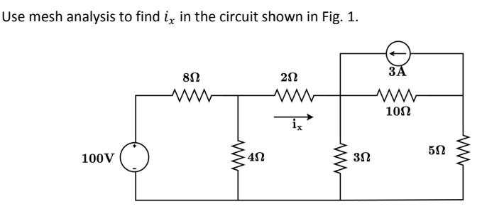 Solved Use mesh analysis to find ix ﻿in the circuit shown in | Chegg.com