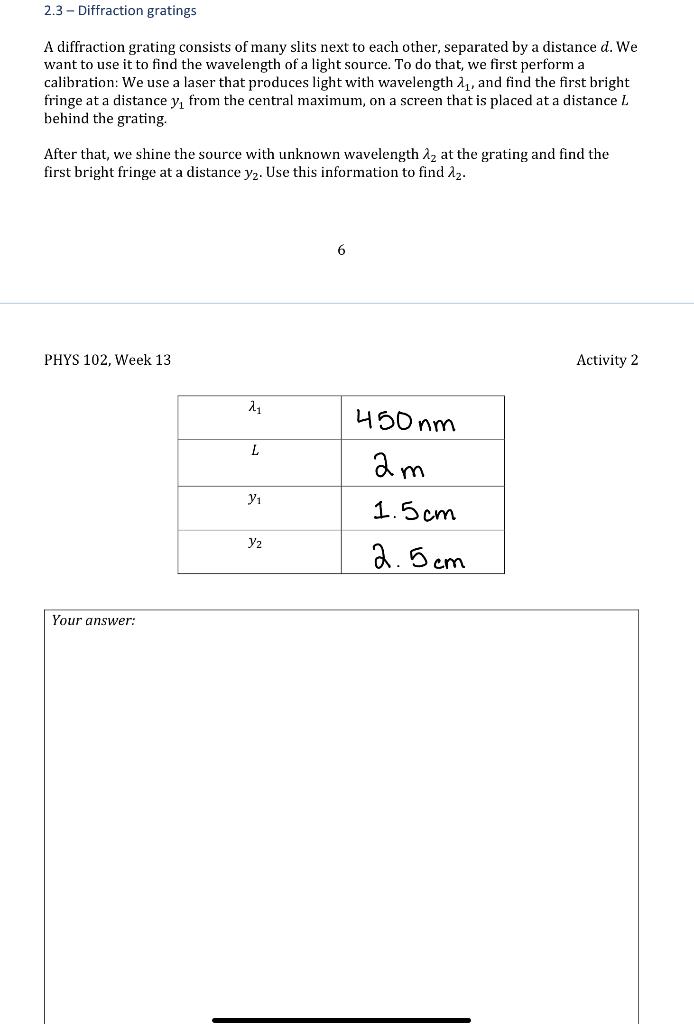 Solved 2. Determining interference and diffraction patterns | Chegg.com