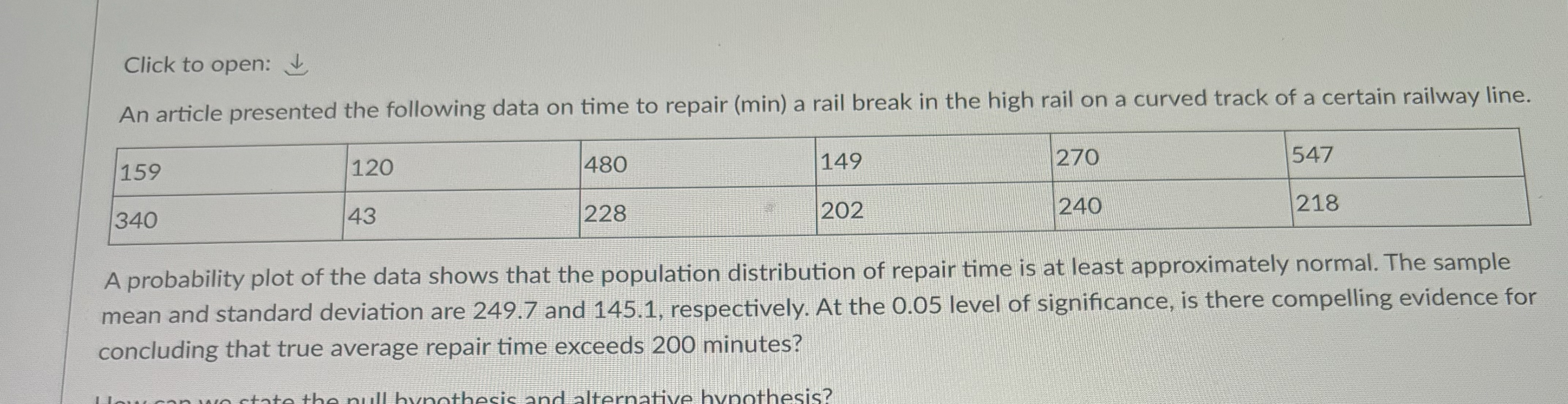Solved Click to open:An article presented the following data | Chegg.com