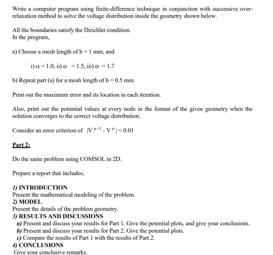 Write a computer program using finite-difference | Chegg.com