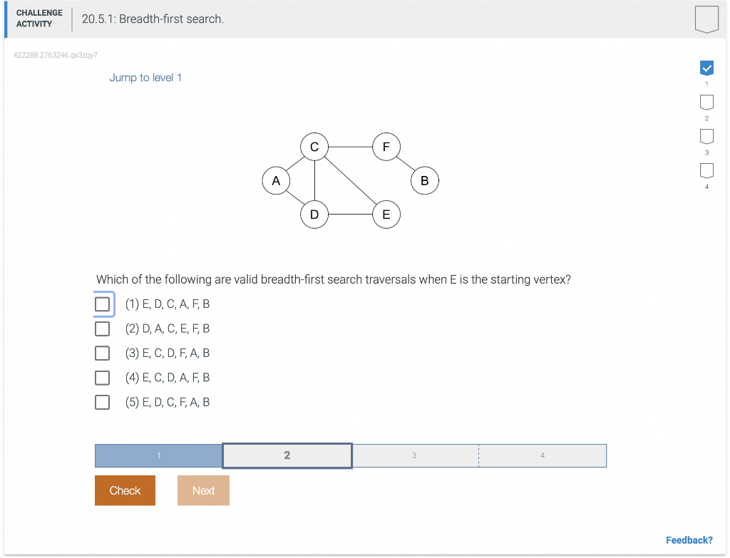 Solved Which of the following are valid breadth-first search | Chegg.com