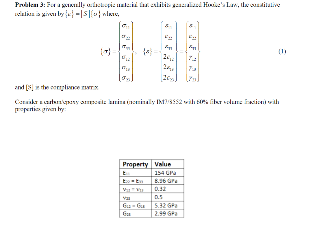 Problem 3: For a generally orthotropic material that | Chegg.com