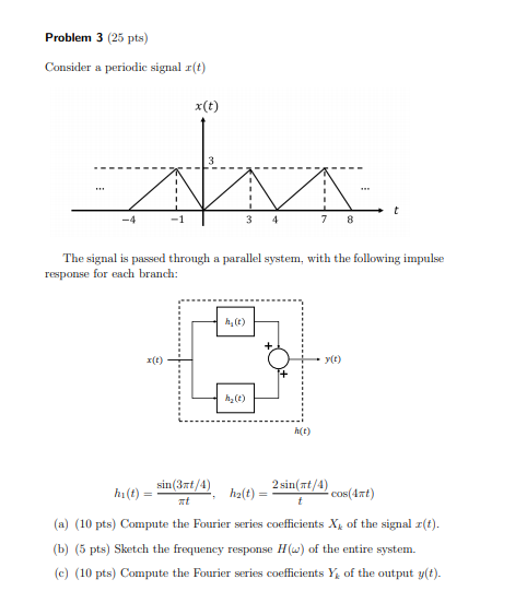 Solved Problem 3 (25 pts) Consider a periodic signal :(t) | Chegg.com