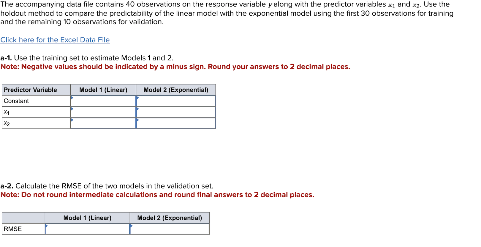 Solved The accompanying data file contains 40 observations | Chegg.com