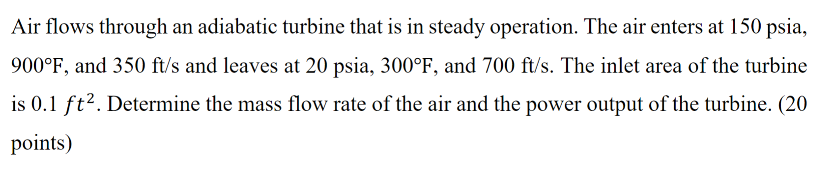 Solved Air flows through an adiabatic turbine that is in | Chegg.com