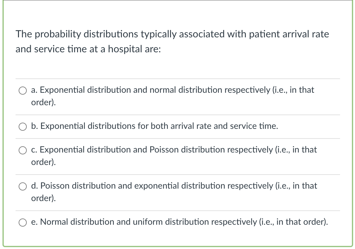 Solved The probability distributions typically associated | Chegg.com