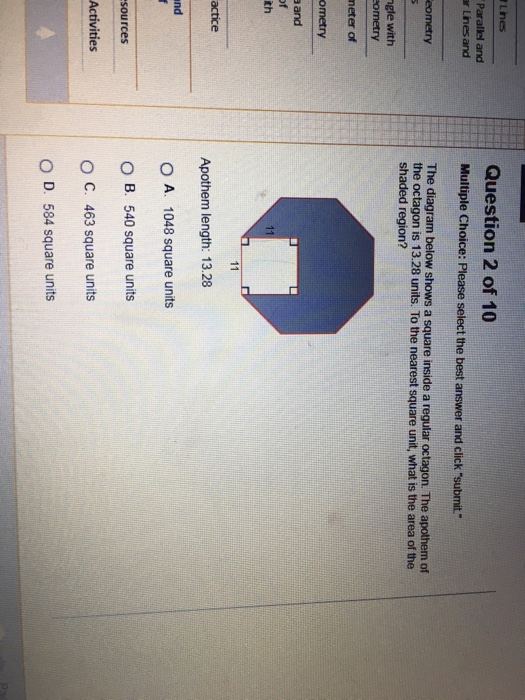 Solved The diagram below shows a square inside a regular | Chegg.com