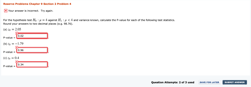 Solved Reserve Problems Chapter 9 Section 2 Problem 4 Your | Chegg.com